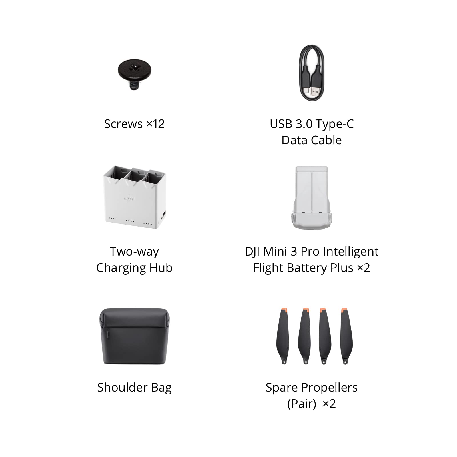 DJI Mini 3 Pro (DJI RC) – Lightweight and Foldable Camera Drone & 30W USB-C Charger & Mini 3 Pro Fly More Kit Plus, Black