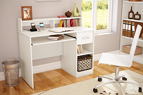 South Shore Axess Desk with Keyboard Tray, White