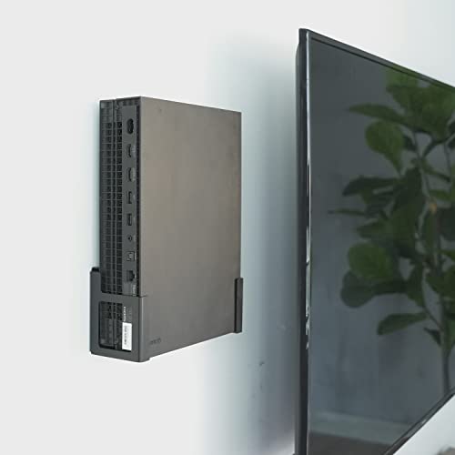 Monzlteck Wall Mount for Xbox One X (Not Fit for One Original),All Metal Vertical Hanging On Wall with Power Botton Left/Right,Wall Shelf Bracket for X1X
