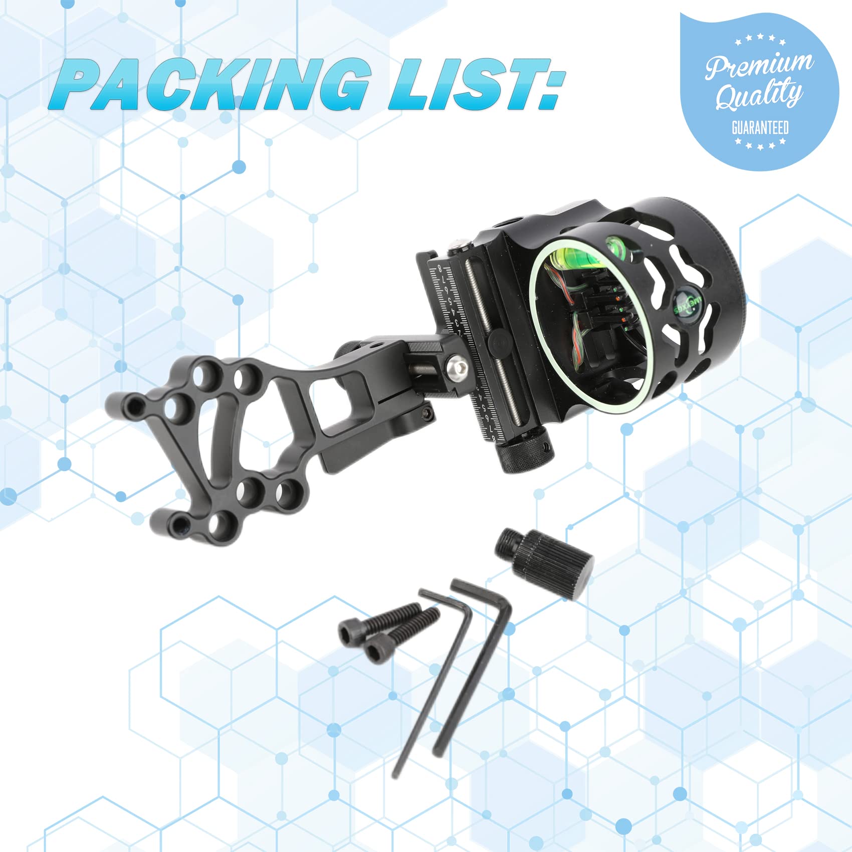 Compound Bow Sights - Bow Sights for Compound Bows, 5 Pin Archery Sights with Light, Four-Way Adjustment Archery Sight