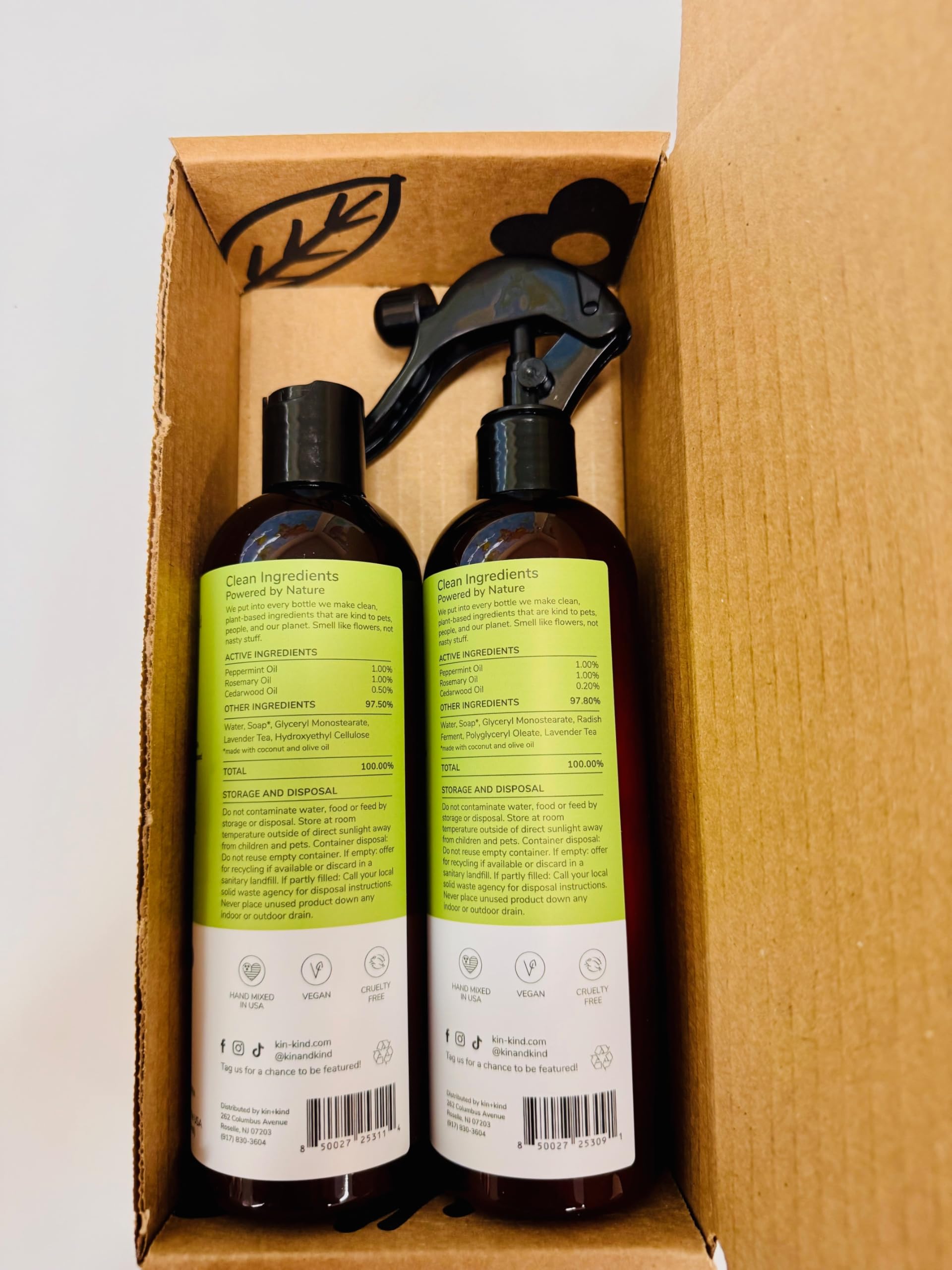 kin+kind Flea and Tick Spray and Shampoo Kit- Shampoo and Spray Set- Shampoo for Dogs, Spray for Dogs- for Tick and Flea Control Shampoo and Repel Spray- Lavender, 12 oz Each