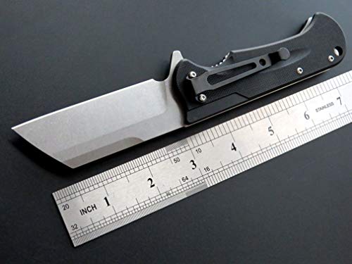 Eafengrow Outdoor Knives D2 Blade and Black G10 Handle,Pocket Knife Withe Clip EDC Multi Tool Pocket Knife (EF227-black)