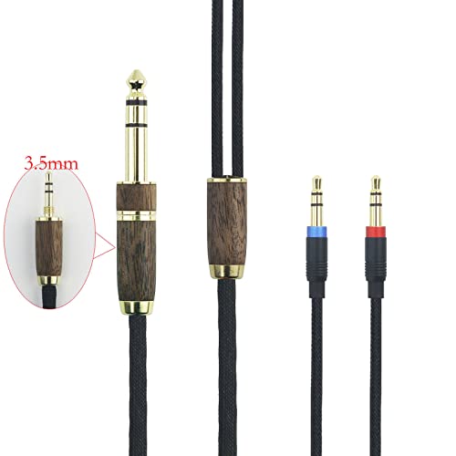 NewFantasia 10ft 6N OCC Copper Silver Plated Upgrade Audio Cable 3.5mm Male and 6.35mm Adapter Compatible with Hifiman Sundara, Ananda, Arya, HE400SE, HE4XX, HE-400i Headphone (2 x 3.5mm Version)