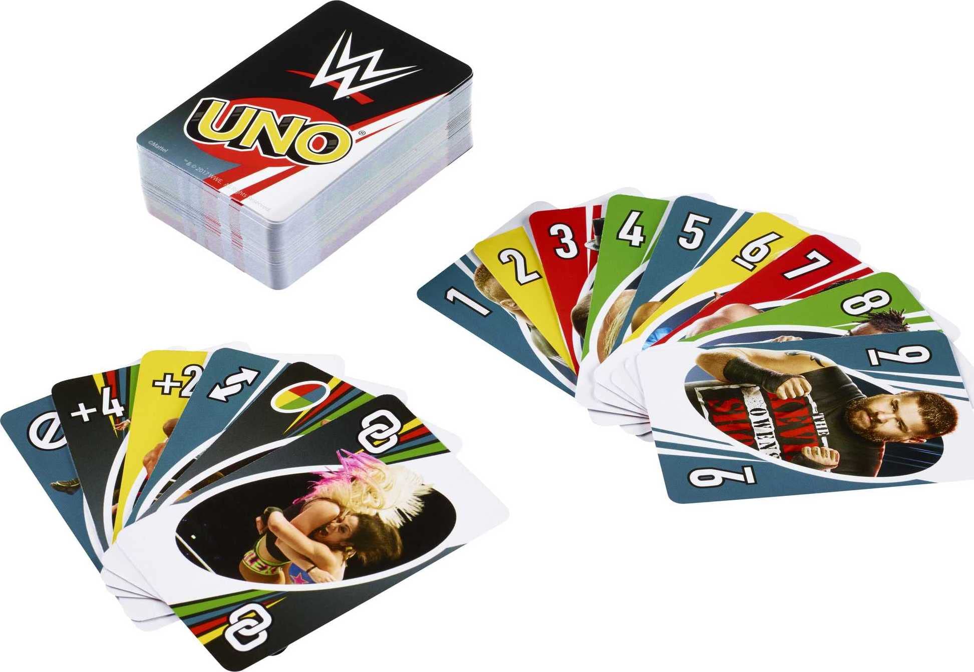 Mattel Games UNO Card Game, Matching WWE Superstars, for 2 to 10 Players Ages 7 Years and Older