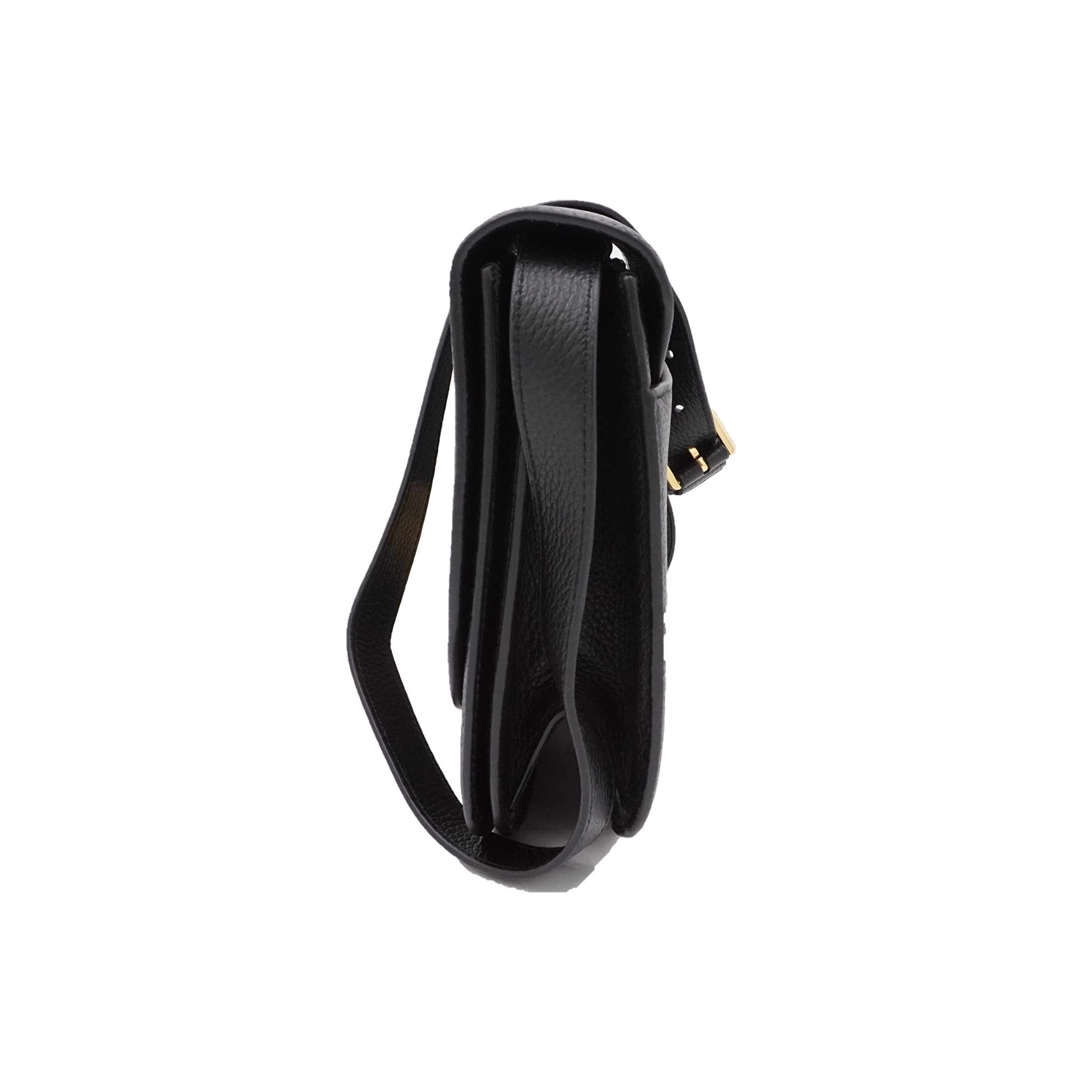 Tory Burch 86838 Black Leather With Gold Hardware Adjustable Strap Women's Britten Saddle Bag