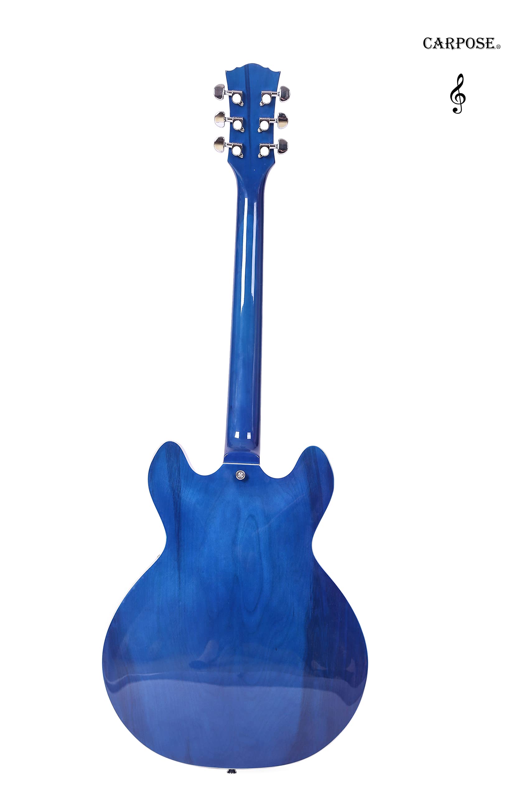 CARPOSE Semi-Hollow Body Electric Guitar,6-Strings Righthand,Maple Body and Neck with Rosewood Fingerboard,Blue
