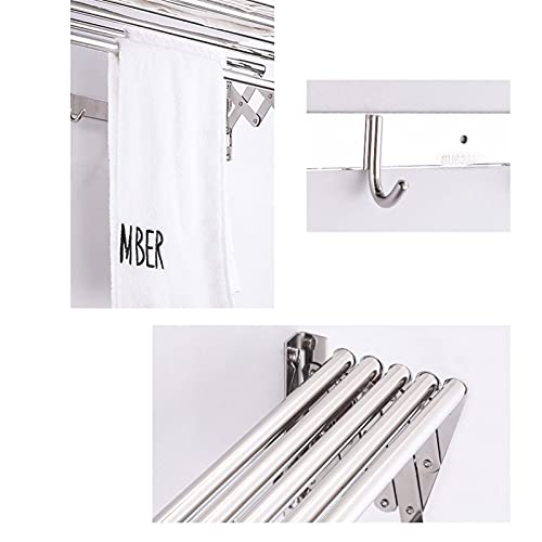 EAFTOS Retractable Folding Material Wall Mounted Drying Rack Stainless Steel Clothes Drying Rack for Bathroom Kitchen Hotel