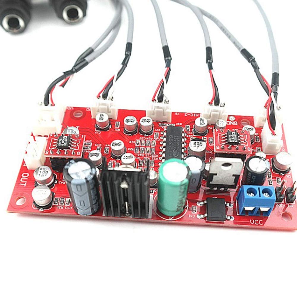 Comyglog 12V 24V PT2399 Digital Microphone Audio Amplifier Board Karaoke Plate Reverb Preamplifier Reverberator OP275 Op Amp