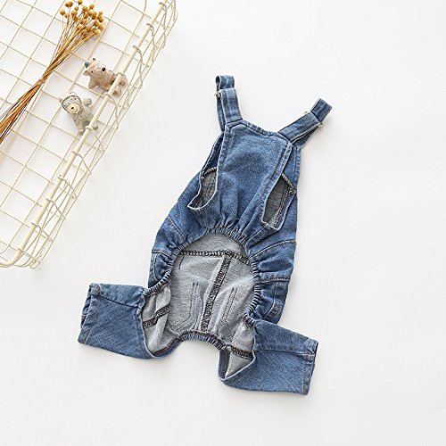 GUAGLL Pet Dog Clothing Washed Denim Comfort Stretch Jeans