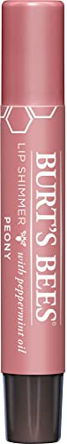 Burt's Bees Lip Balm, Moisturizing Lip Shimmer for Women, for All Day Hydration, with Vitamin E & Coconut Oil, 100% Natural, Peony, 0.09 Ounce