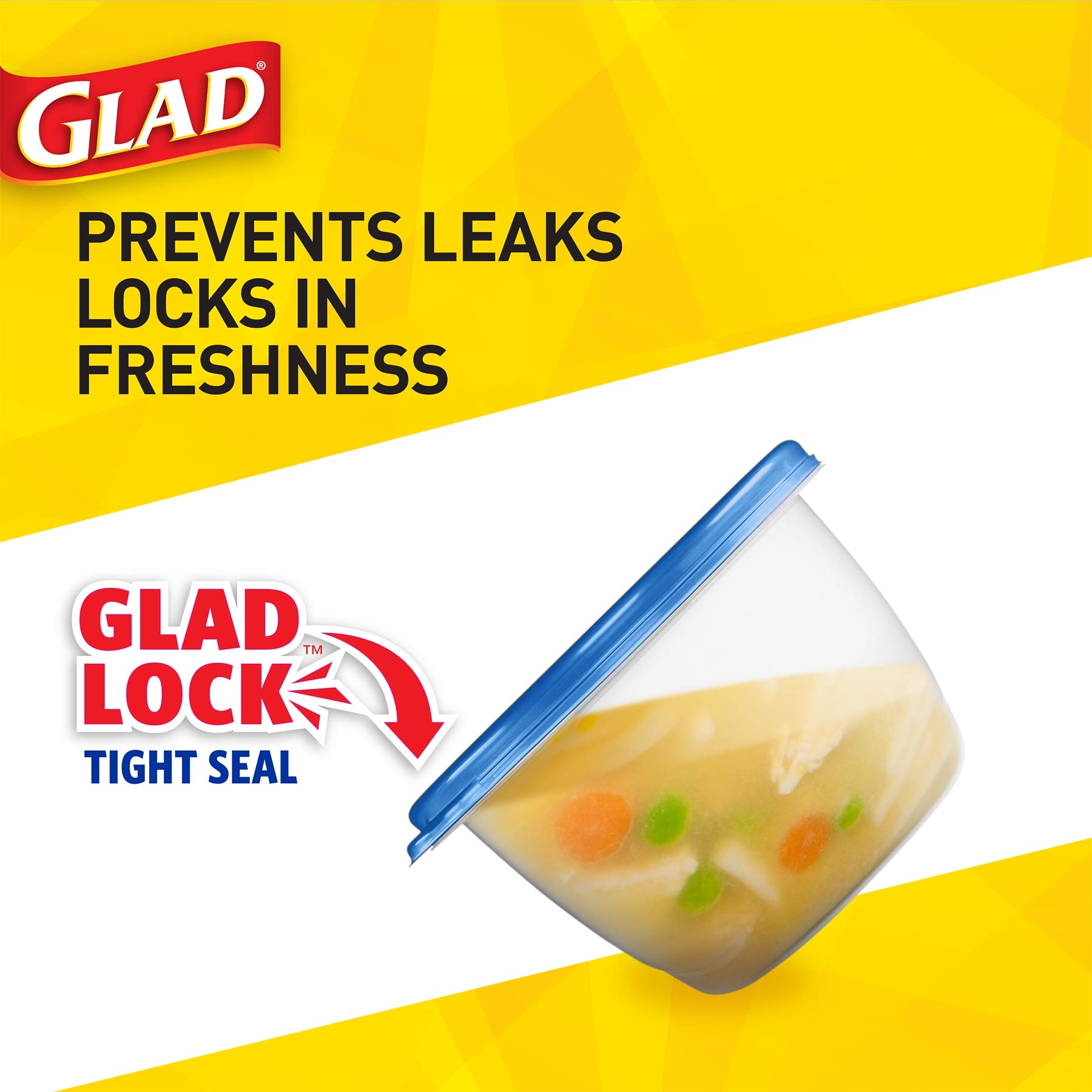 Glad Variety Pack Food Storage Containers for Everyday Use | Large Variety Pack Food Containers | Clear Food Storage Containers Freezer Safe, Microwave Safe, Dishwasher Safe, 20 Count, BB13611