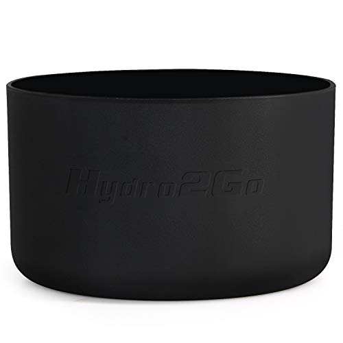 Hydro2Go Protective Silicone Boot Sleeve For Hydro Flask 12-40 oz and Other Sport Water Bottle, Flex Bottle Bottom Cover, Anti-Slip, Anti-Scratch, Anti-Collision, BPA Free Bumper. (black, 12 to 24 oz)