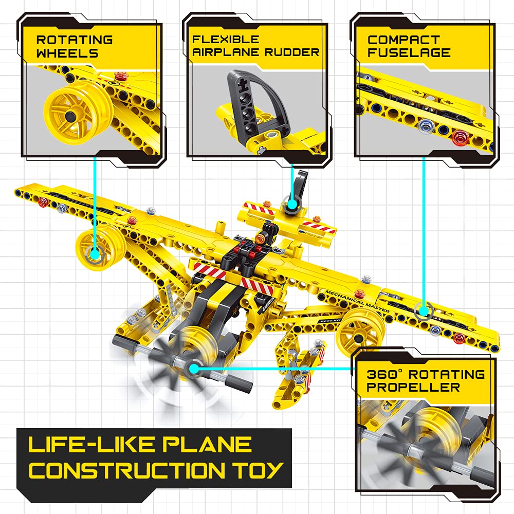 STEM / Building Toy for Ages 5, 6, 7, 8, 9, 10, 11, 12 Years Old Kid, Boy, Girl - 2-in-1 Truck Airplane Take Apart Toy, 361 Pcs DIY Building Kit, Learning Engineering Construction Toy, Ideal Gift