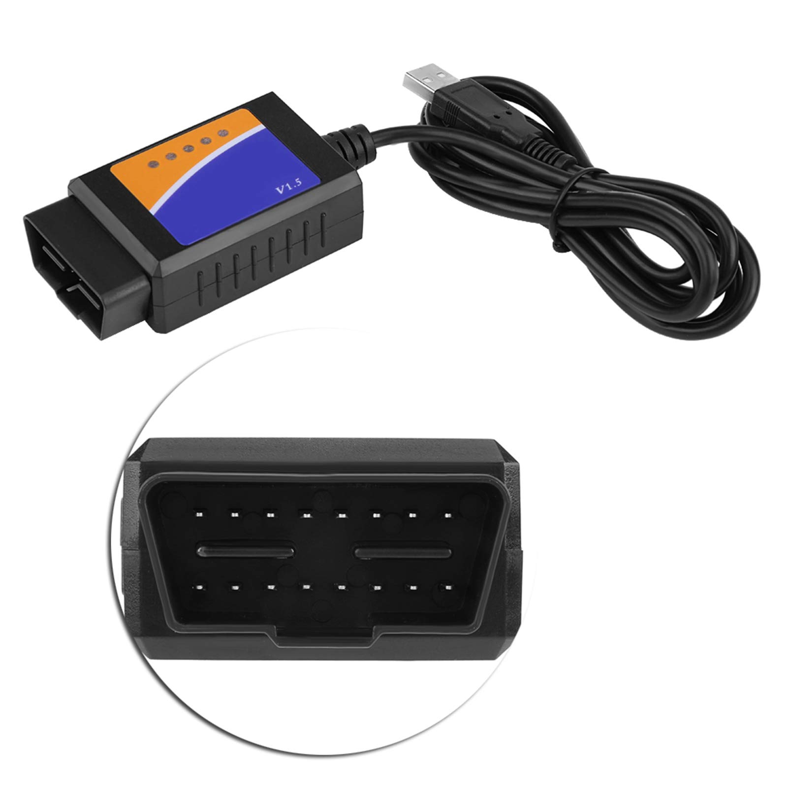 Car Diagnostic Cable - Car USB Connector V1.5 OBD2 Diagnostic Cable Interface Scanner for Benz BMW Citroen