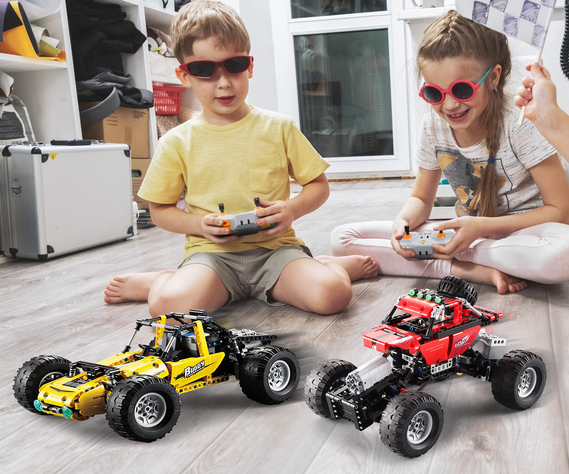 STEM Building Toys Remote Control Car Boys Girls Birthday Xmas Gifts Aged 6 7 8 9 10+Early Science Engineering Learning Technic Sets Buggy 522 pcs