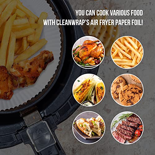 CLEANWRAP Air Fryer Disposable Paper Liners (9.1 * 1.77-90 PCS) | Air Fryer Paper Liners Disposable