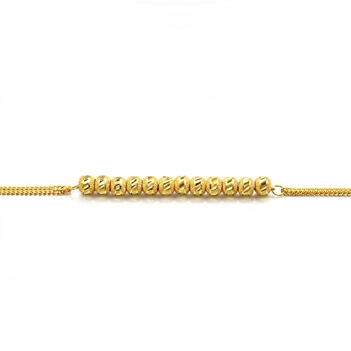 CHOW SANG SANG 999.9 24K Solid Gold Price-by-Weight 6.73g Gold Beaded chain, Beads Bracelet for Women 43363B | 6.6", (17 CM)