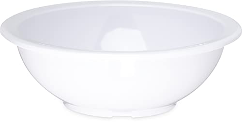 Carlisle FoodService Products Kingline Reusable Plastic Bowl Chowder Bowl, Soup Bowl for Home and Restaurant, Melamine, 16 Ounces, White, (Pack of 48)
