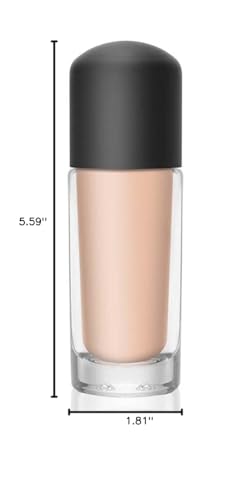 Furnido 4 Pack 30ml/1 Oz Clear Glass Round-Shape Essence Lotion Bottle Empty Refillable Liquid Foundation Dispenser with Pressure Pump Travel Foundation Samples Vials-Pipette&Funnel Included