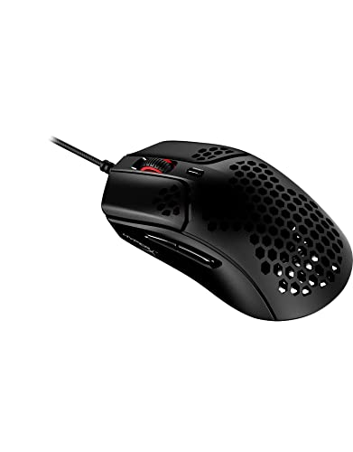 HyperX Pulsefire Haste β Gaming Mouse, Ultra-Lightweight, 59g, Honeycomb Shell, Hex Design, RGB, HyperFlex USB Cable, Up to 16000 DPI, 6 Programmable Buttons,Black