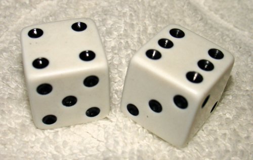 Large 3/4" White Opaque Dice Pair