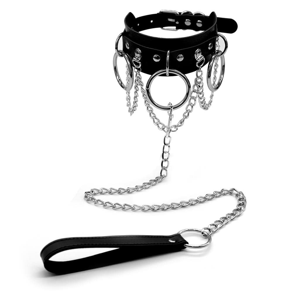 CONGYING Collar Neck Choker with Durable Detachable Leash Adjustable - PU Leather Collar Choker Necklace for Women Ladies