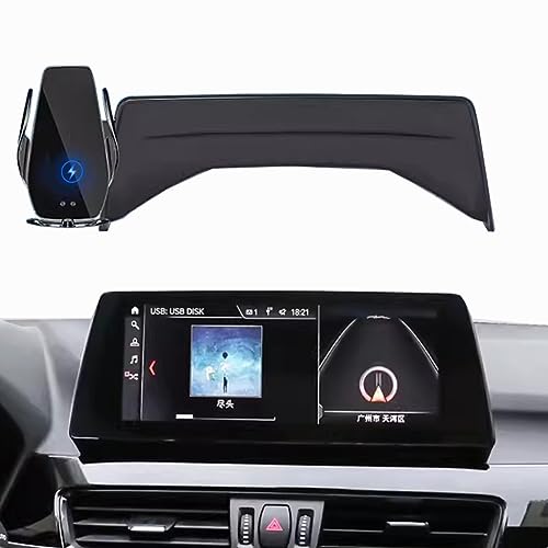 Car Phone Holder fit for BMW X1 X2 2022 2023, Air Vent Cell Phone Holder Cradle, Screen Navigation Protective Base Bracket Magnetic Wireless Charging Rack, Car Phone Mount Accessories (Black)