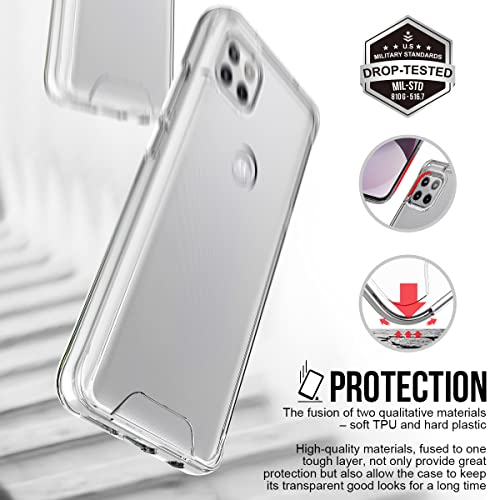 Guarishel Crystal Clear Case for Motorola One 5G Ace Phone Case, [Not-Yellowing] [Military Drop Protection] Upgraded Shockproof Protective Phone Case for Moto One 5G Ace 6.5 inch - Slim Fit