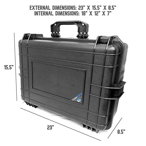 CASEMATIX Waterproof DJ Mixer and Accessories Case Compatible with Zoom LiveTrak L-12 12 Channel Digital Audio Mixer And Recording Accessories, Dense Absorbing Foam with Rugged Shell - Case Only