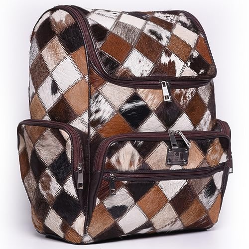 Hammi Cowhide Leather Backpack, Leather Backpack for Women, Genuine Cowhide Backpack, Diaper Bags, Premium Cowhide Diaper Bag (Dark Brown)