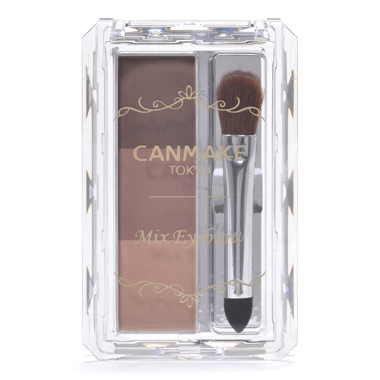 CANMAKE Mix Eyebrow, 3-Color Eyebrow Palette, 0.10 oz (3.0 g) (07 Misty Mauve Brown)