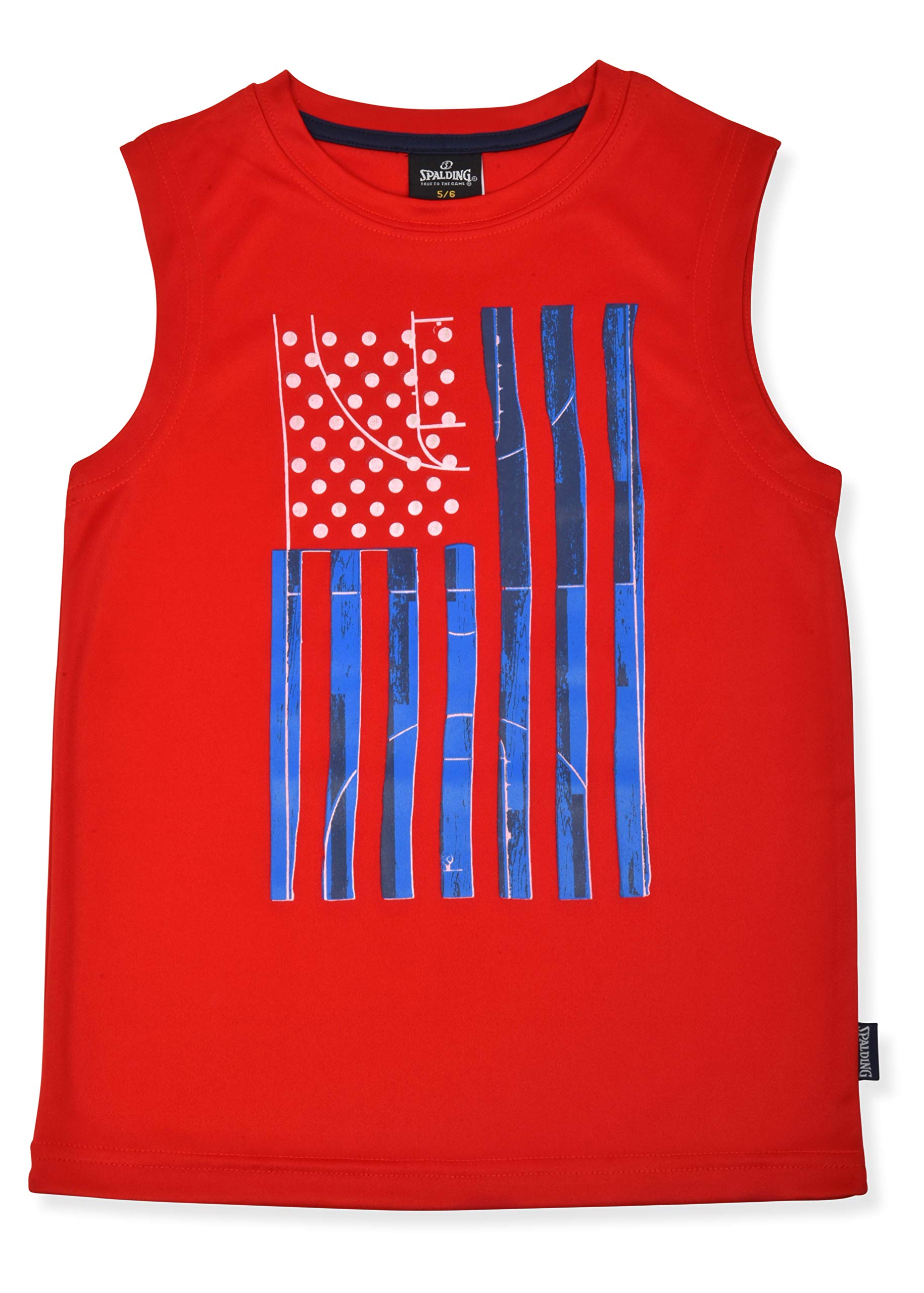 Spalding Little Boys Muscle Tank Active Athletic 2-Piece Short Set, Red Coast, 2T