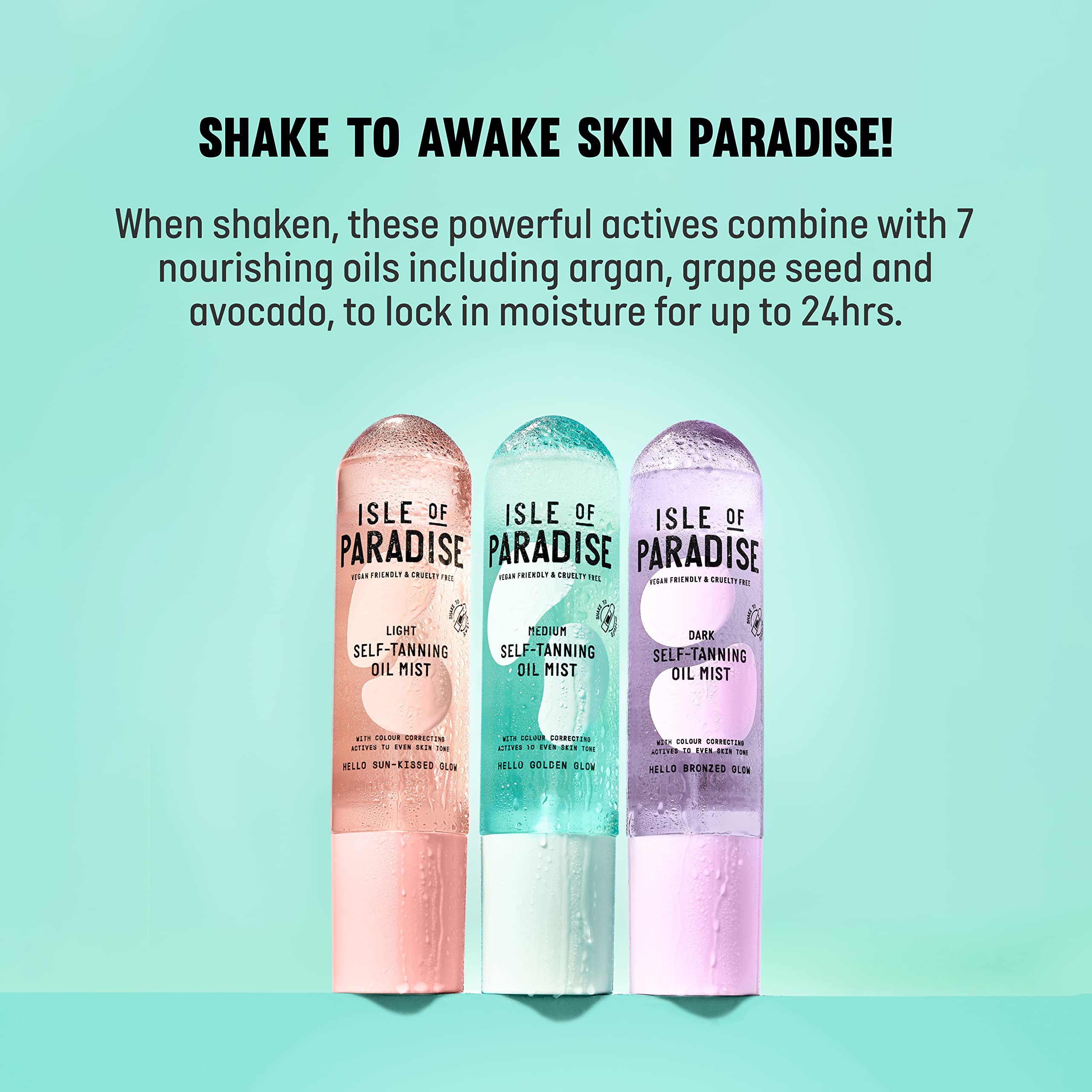 Isle of Paradise Self Tanning Oil Mist, Medium (Golden Glow) - Color Correcting Self Tan Spray, Vegan, Cruelty Free, 6.76 Fl Oz