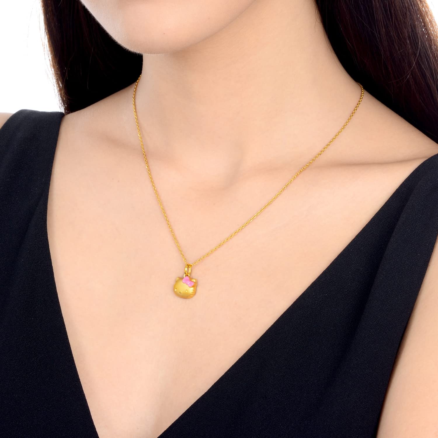 CHOW SANG SANG Sanrio 999.9 24K Solid Gold Hello Kitty Pendant for Women 79632P | [Not Include the Necklace]