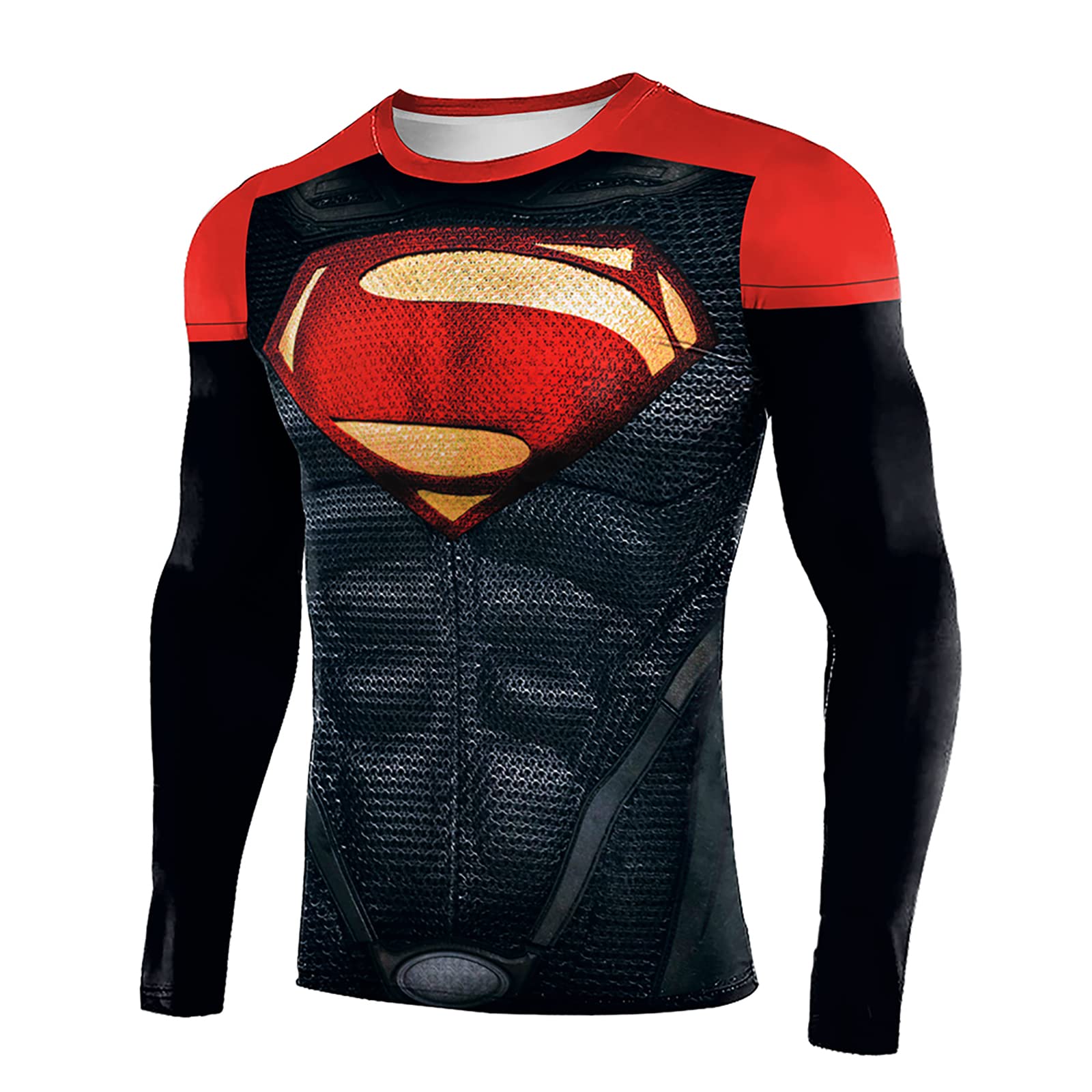 Dimplier Men's Compression Shirt Sports Fitness Long Sleeve Athletic Workout T-Shirt Cosplay Tops