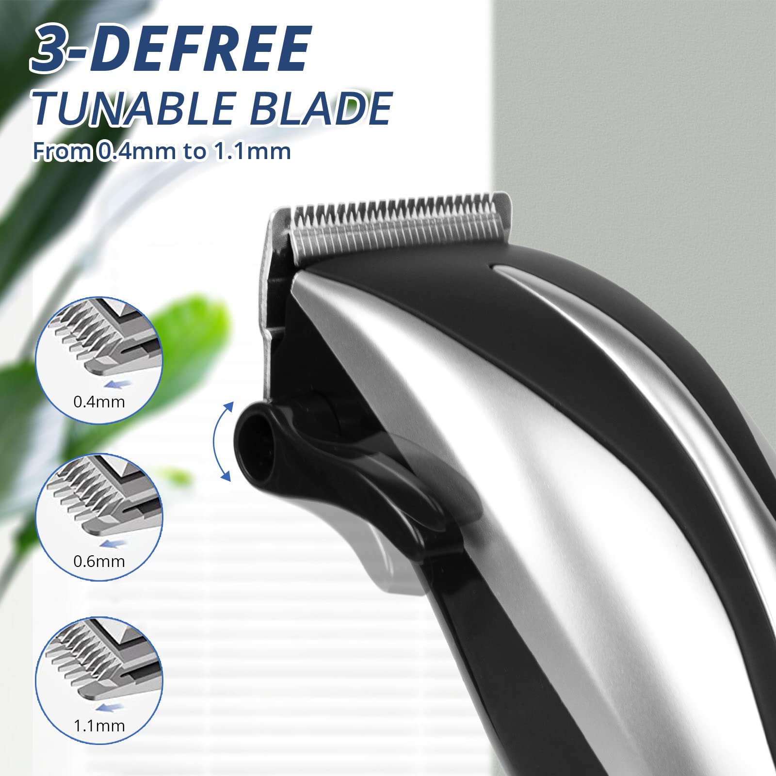 Elepower Hair Clippers for Men Professional,Clipper Compact Multi-Purpose Haircut, Beard & Body Grooming Hair Clipper & Trimmer with 6 Pcs Guide Combs
