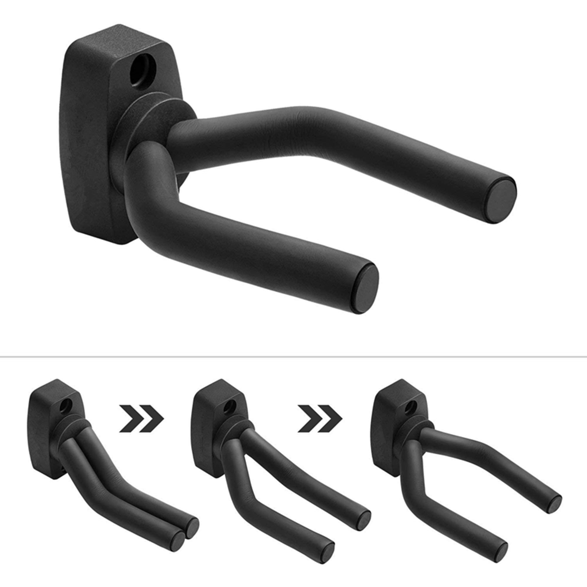 CC CAIHONG Guitar Wall Mount Hanger 2 Pack, Guitar Hanger Wall Hook Holder Stand Display Black with Screws - Easy to Install - Fits All Size Guitars, Bass, Mandolin, Banjo, Ukulele