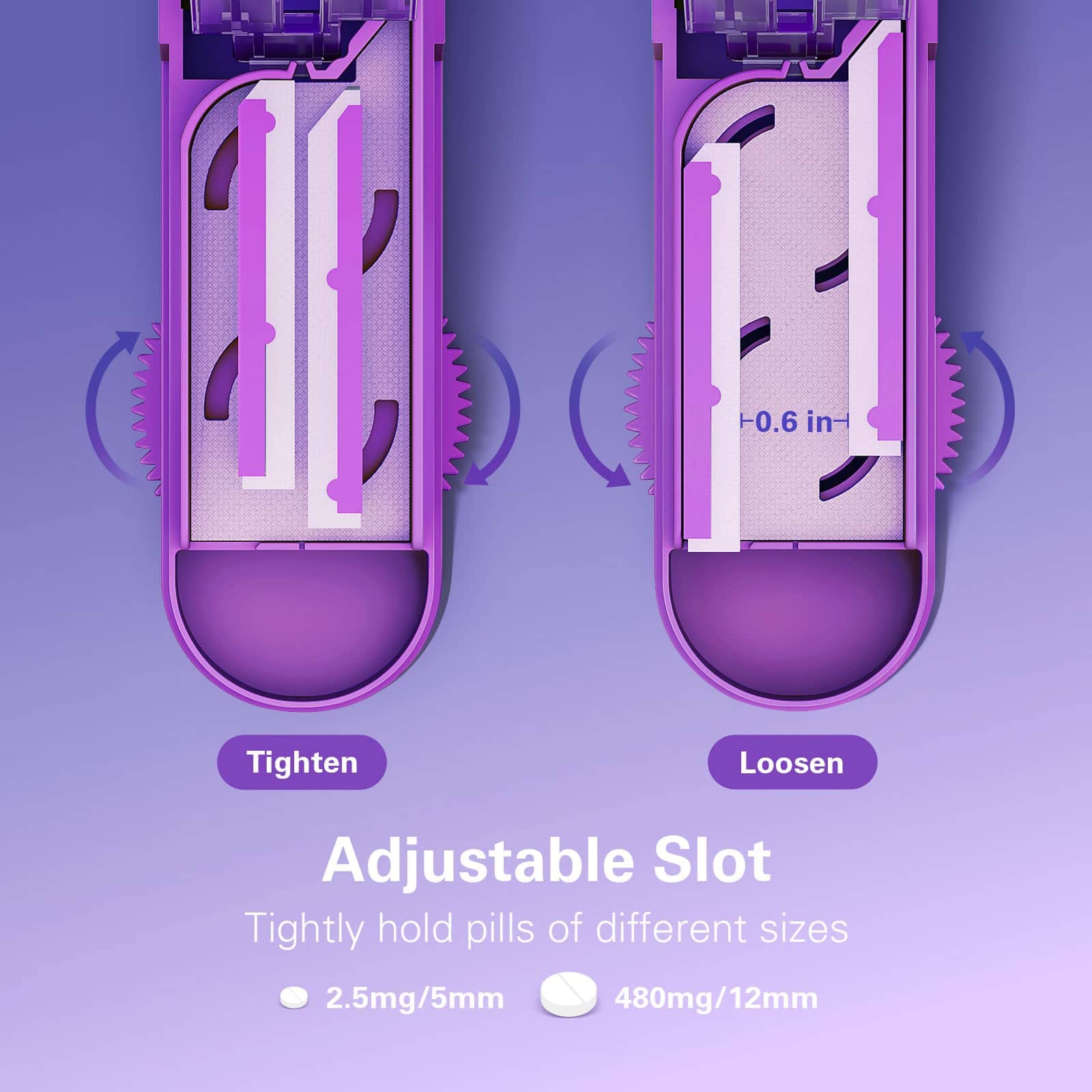 DEPAD Pill Cutter Splitter for Cutting Multiple Pills, Adjustable Pill Cutter Splitter for Small and Tiny Pills with Accurate Pill Alignment, Pill Cutter for Small or Large Pills with Sharp Safe Blade