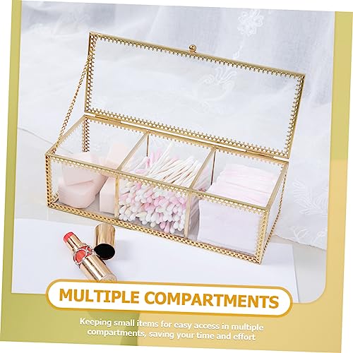 Holibanna Box Jewelry Storage Box Compartment Makeup Case Jewelry Display Boxes Tea Holder for Tea Bags Organizer Jewelry Storage Organizer Drawer Organizer with Lid Glass Jewelry Box Office