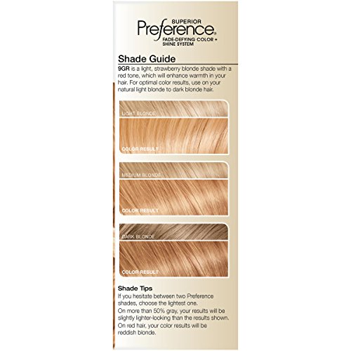L'Oreal Paris Superior Preference Fade-Defying + Shine Permanent Hair Color, 9GR Light Golden Reddish Blonde, Pack of 1, Hair Dye