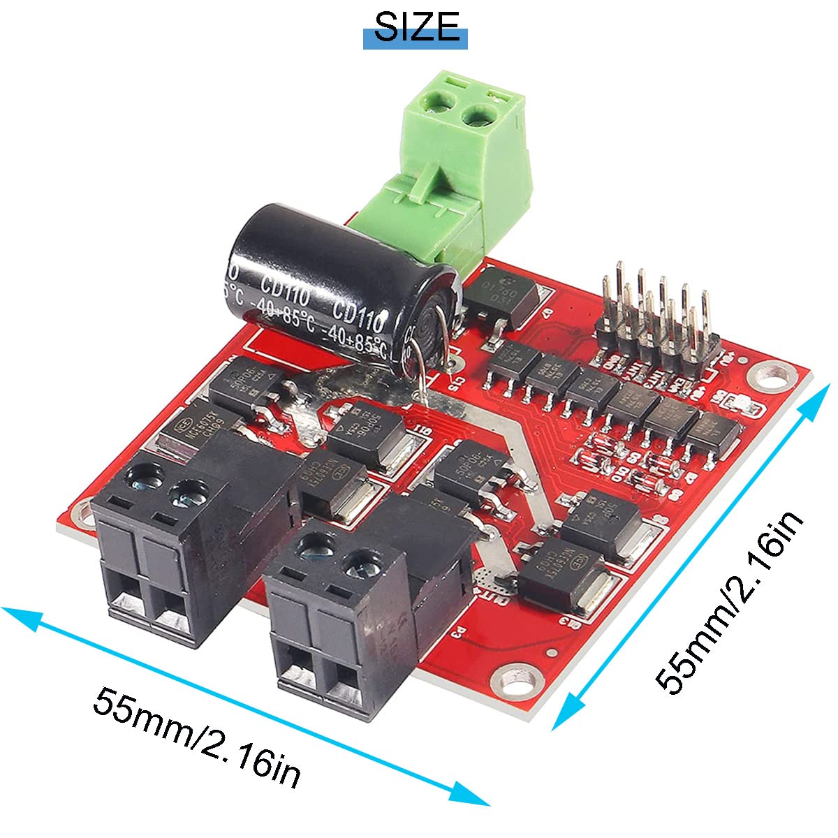 DKARDU L298 Dual H Bridge Motor Speed Controller DC Motor Driver DC 6.5V-27V 7A PWM Motor Regulator Board 12V 24V 160W with Optocoupler Isolation,with Dupont Cable