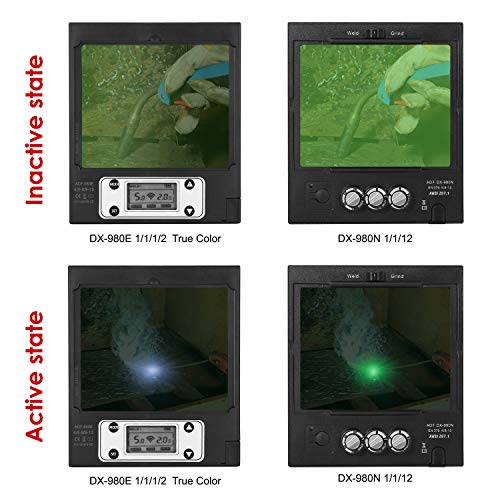 DEKOPRO Welding Helmet Auto Darkening Solar Powered wide viewing field Professional Hood with Wide Lens Adjustable Shade Range 4/9-13 for Mig Tig Arc Weld Grinding Welder Mask