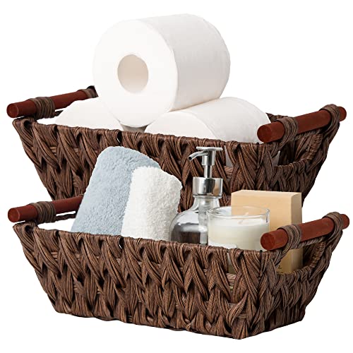 GRANNY SAYS Bundle of 1-Pack Woven Wastebasket for Organizing & 2-Pack Woven Storage Baskets for Bathroom