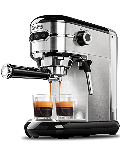 MICHELANGELO 15 Bar Espresso Machine with Milk Frother, Expresso Coffee Machines, Stainless Steel Espresso Maker for Cappuccino and Latte, Small Coffee Maker with Frother - Compact Design for Home