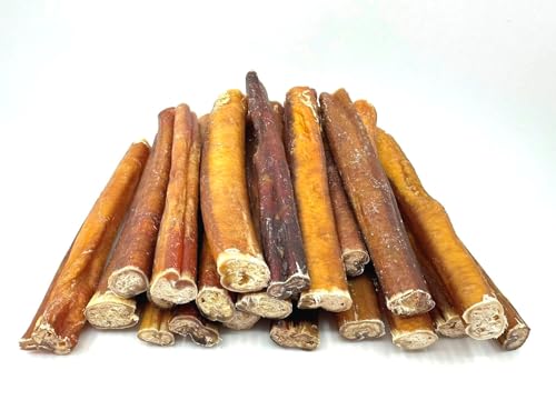 ELITE TREAT Natural Odor Bully Sticks for Dogs,Healthy Long Lasting Pizzle Chews Large (6 Inch, 12 Pack),Single Ingredient,All Natural,Free Range 100% Grass-Fed Beef,Grain-Free, Low Fat (Large)