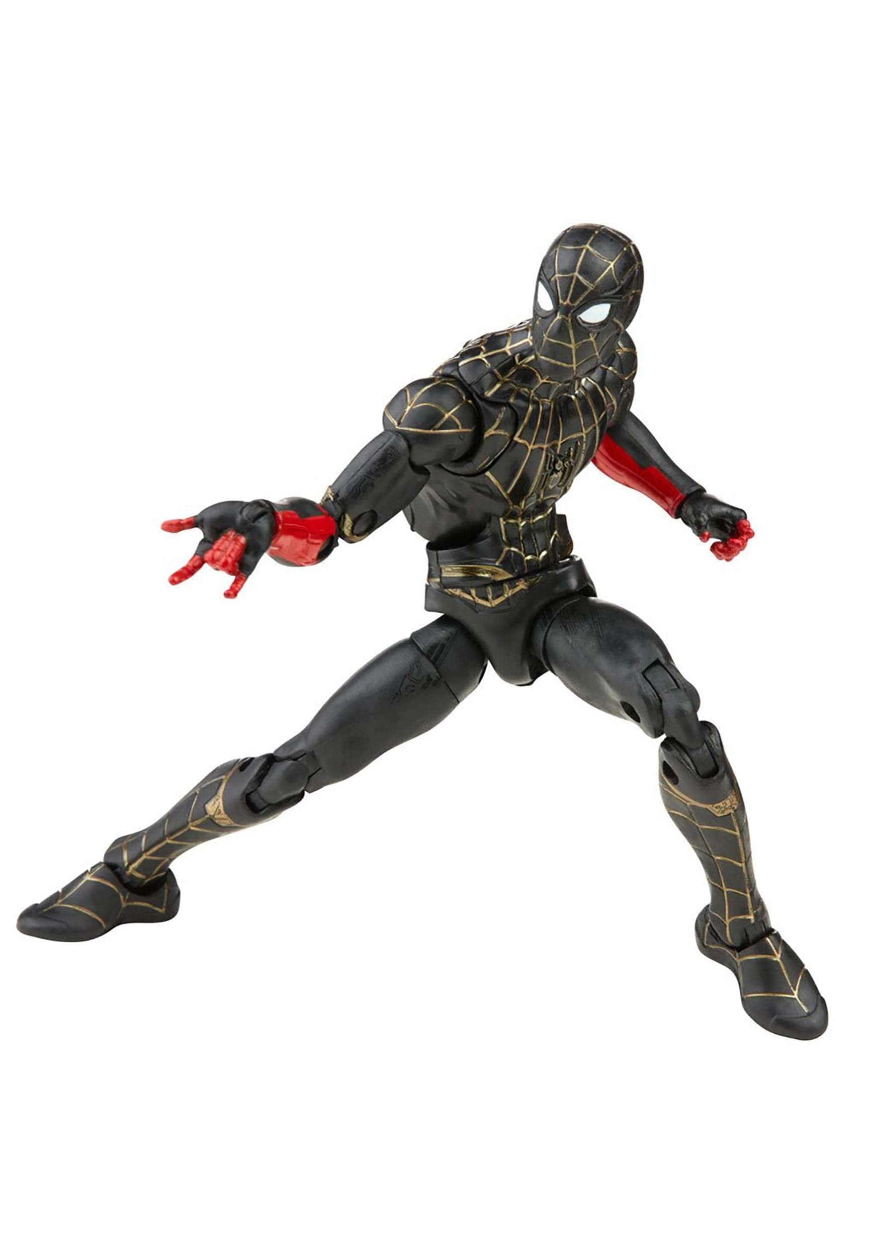Spider-Man Marvel Legends Series Black & Gold Suit 6-inch Collectible Action Figure Toy, 2 Accessories and 1 Build-A-Figure Part(s)