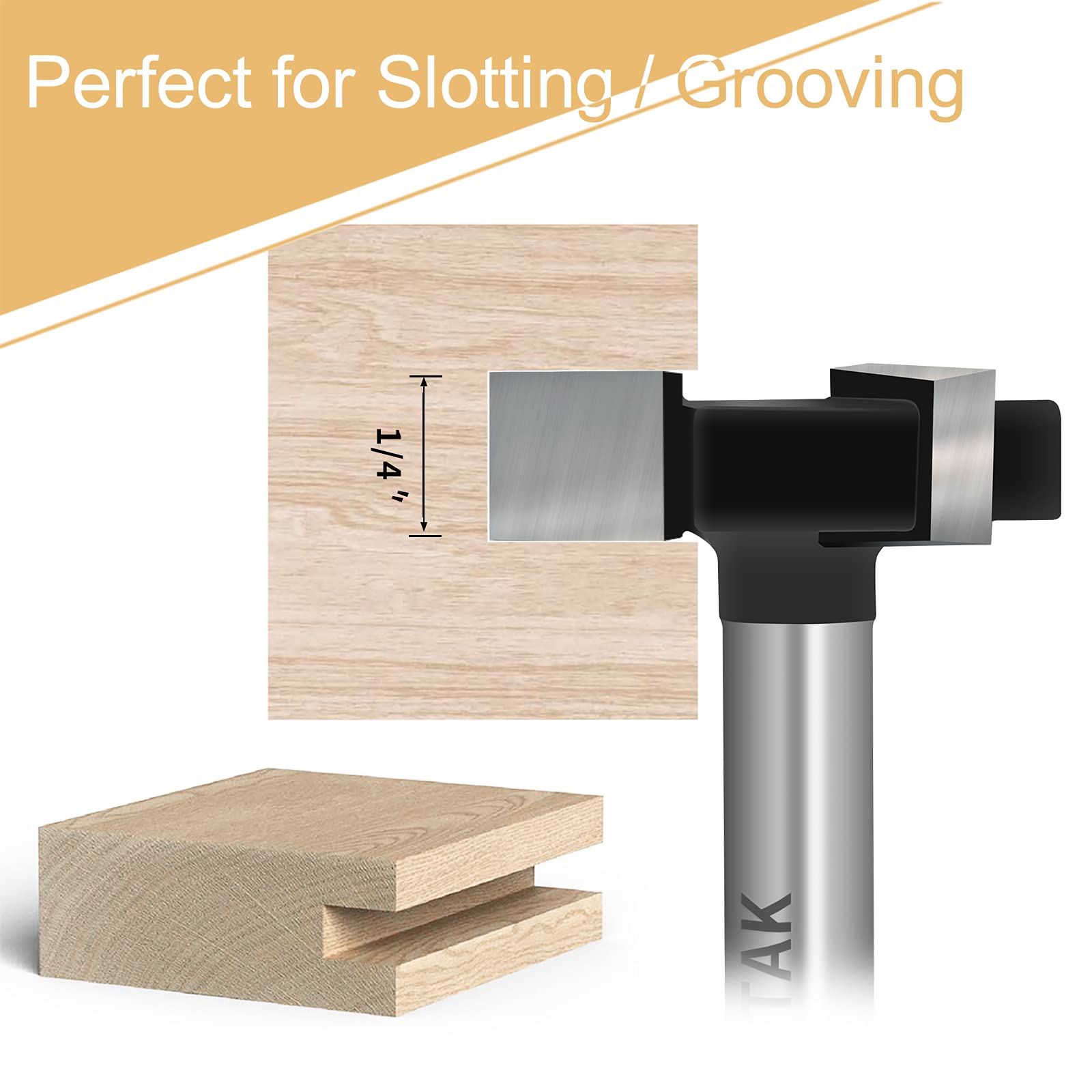 CNC Spoilboard Surfacing Router Bits, 1/4 inch Shank 1 inch Cutting Diameter, Slab Flattening Router Bit Planing Bit Wood Planing Bit Dado Planer Bit by BINSTAK (Carbide)