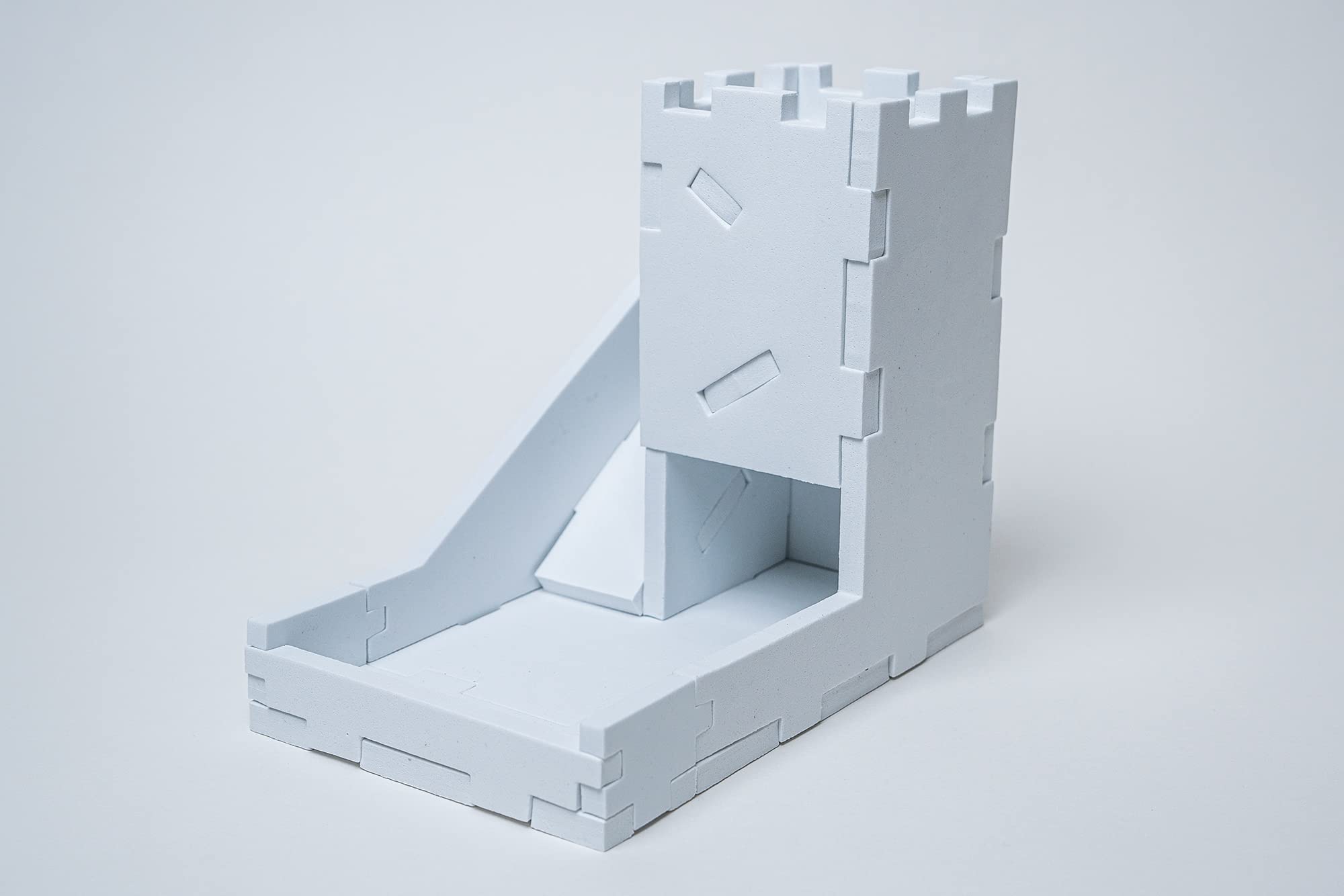 Dice Tower - DND Dice Tray, Board Game Dice Tower - Dice Rolling Tray, Large Tower - Perfect for RPG and Tabletop Gaming White/Black (Black)