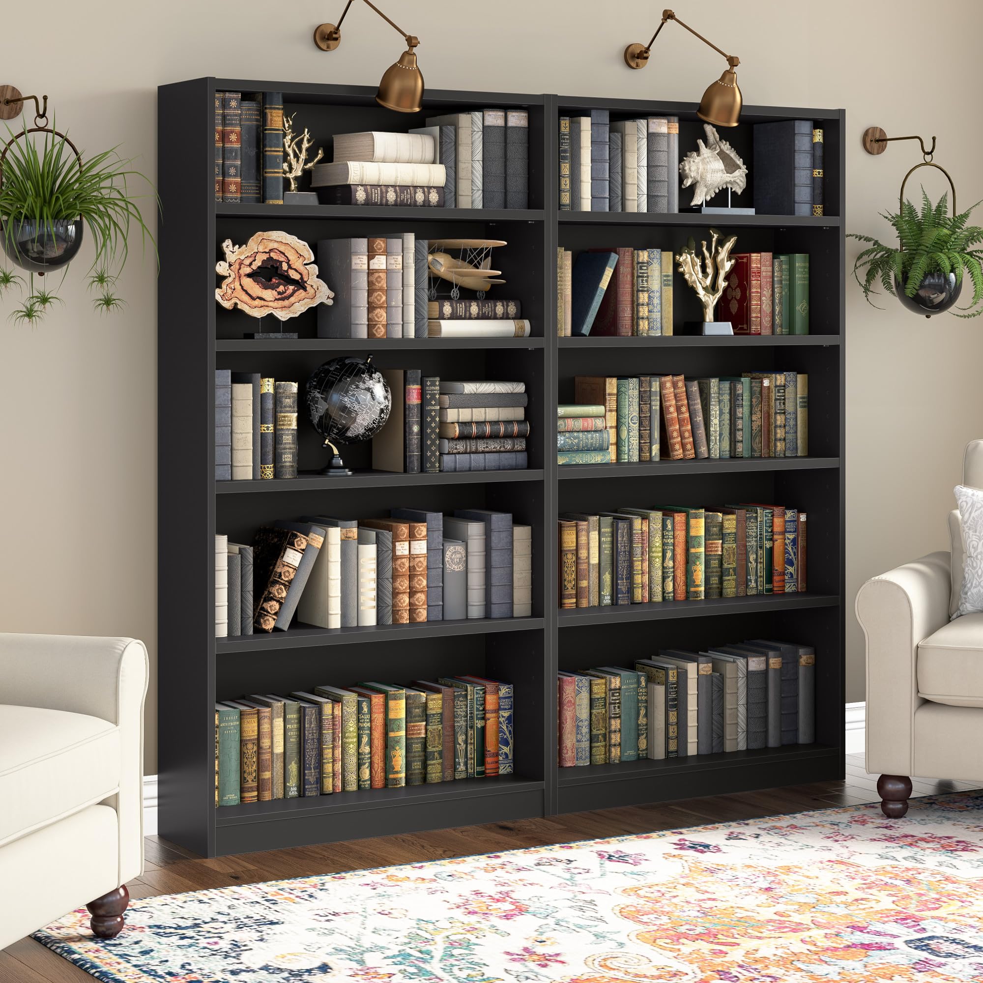 Bush Furniture Universal 5 Shelf Bookcase in Royal Oak (WL12446-03)