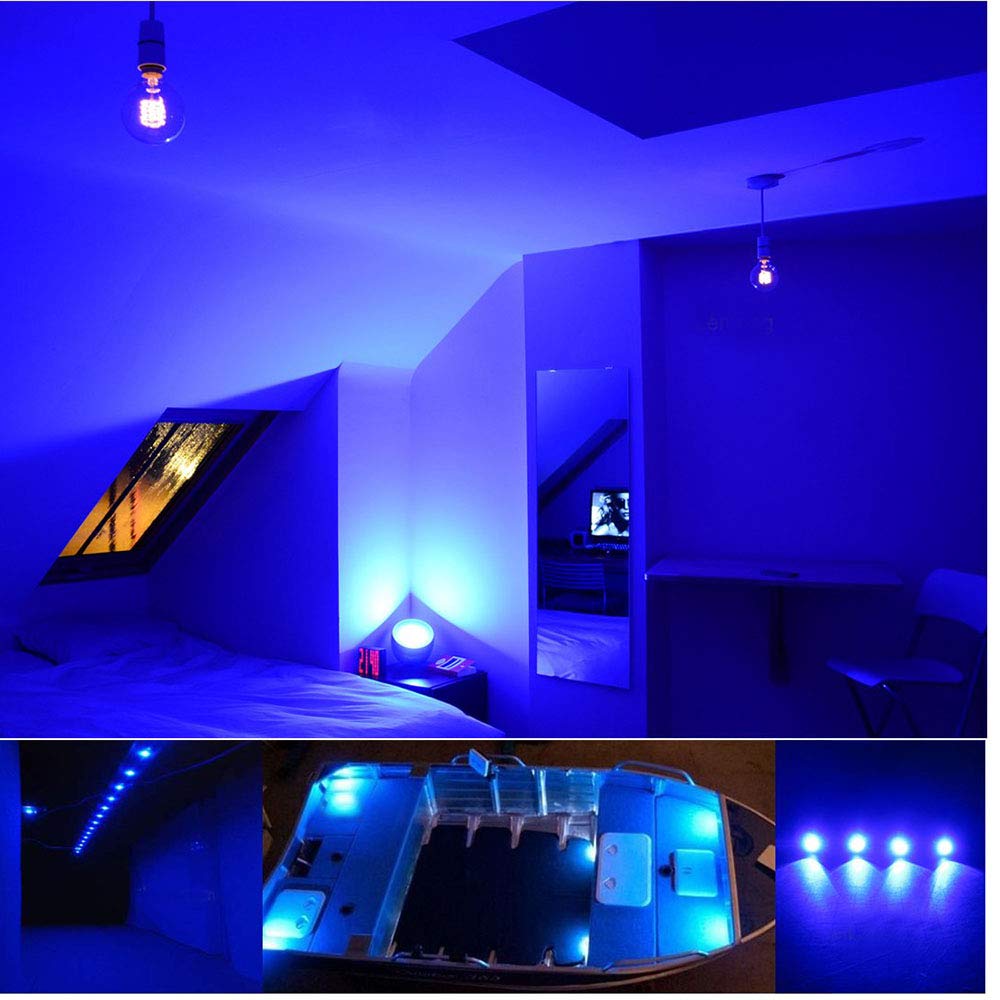 JQSLIGHT LED Landscape Lights,GU10 Blue LED Spotlight Bulbs 5W MR16 GU10 Base Blue Coloured Spot Light Bulb for Wall Washer Lamps, Landscape Lighting, Decorative Lighting, Mood Lighting